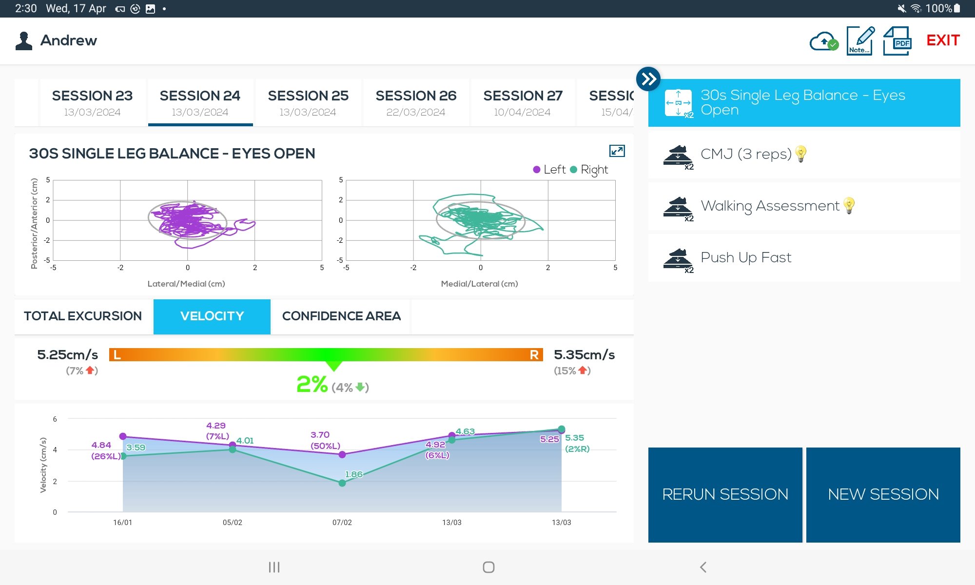 What Is Balance Test COP Velocity